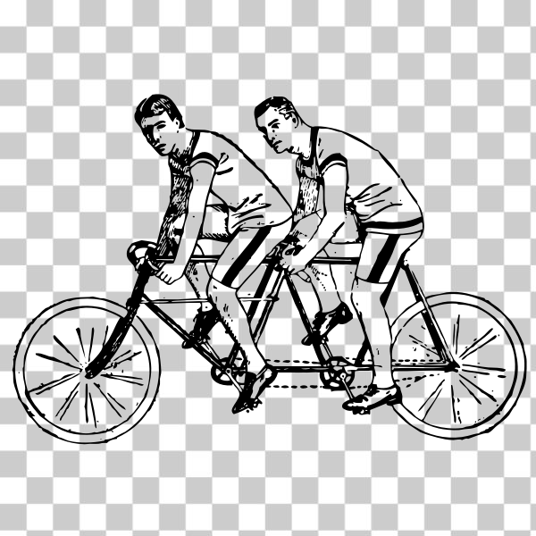 Free: SVG Vector clip part of tandem bike riders - nohat.cc