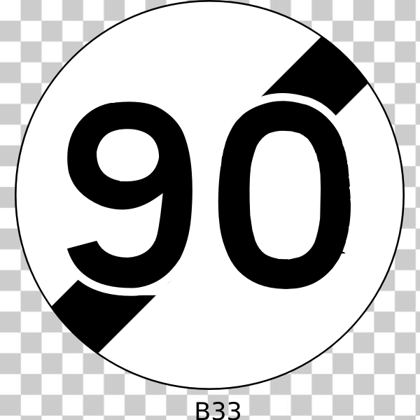Free: SVG Vector drawing of 90mph speed limit ends traffic sign - nohat.cc