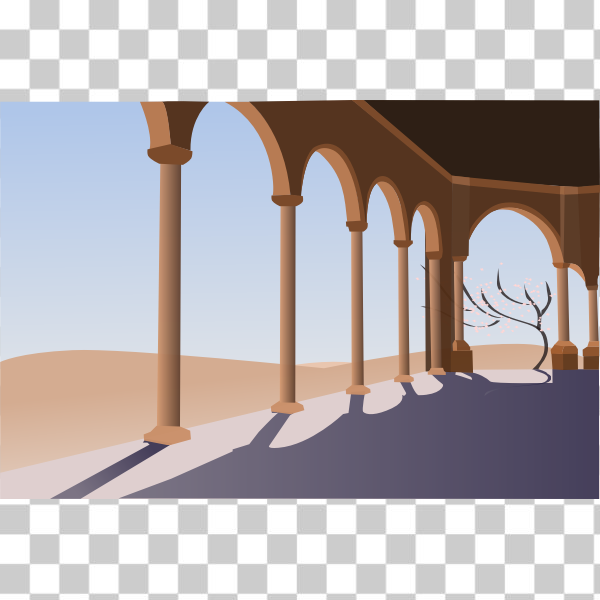 Free: SVG Vector drawing of archway in the desert - nohat.cc