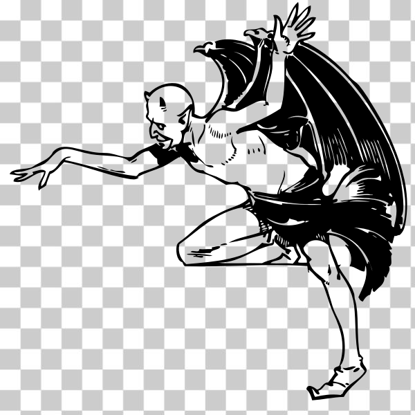 Free: SVG Vector drawing of devil posing - nohat.cc