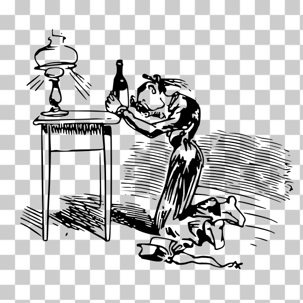 Free: SVG Vector drawing of drunk lady on her knees - nohat.cc