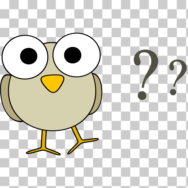 Free: SVG Vector drawing of funny grey cartoon bird with big eyes and ...
