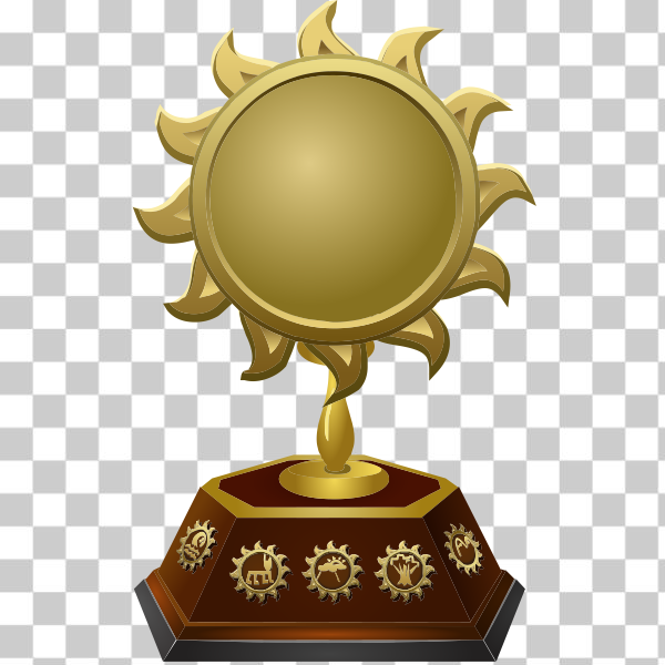 Free: SVG Vector drawing of gold sun shaped trophy - nohat.cc