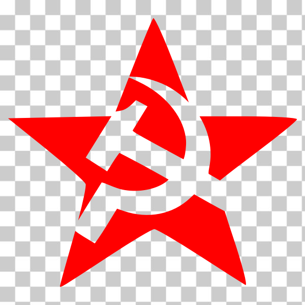 Free: SVG Vector drawing of hammer and sickle in five leg star - nohat.cc