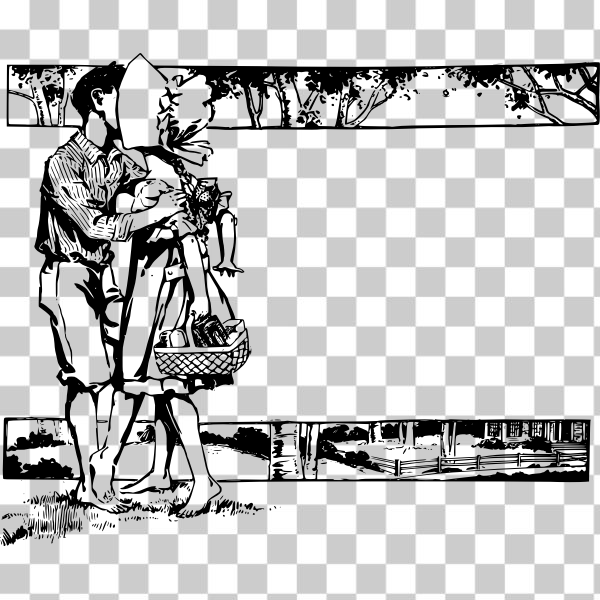 Free: SVG Vector drawing of kissing countryside couple - nohat.cc