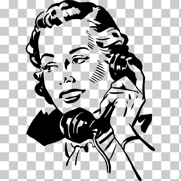 Free: SVG Vector drawing of lady using a telephone - nohat.cc