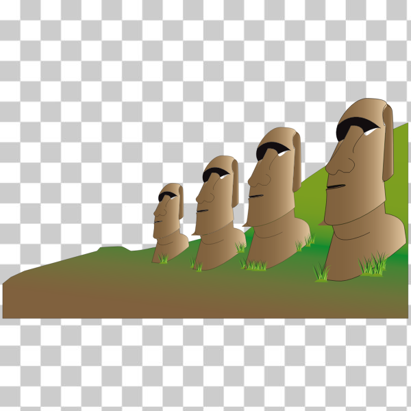 Free: SVG Vector drawing of Moai statues - nohat.cc