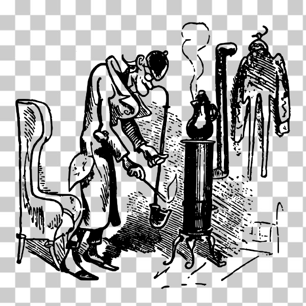 Free: SVG Vector drawing of old man lighting a pipe - nohat.cc