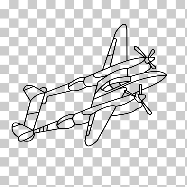 Free: SVG Vector drawing of P38 WW2 fighter plane - nohat.cc