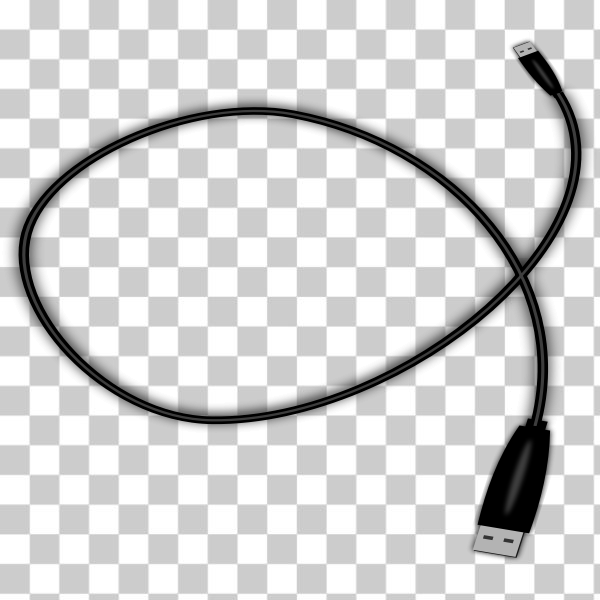 Free: SVG Vector drawing of photorealistic USB connection cable - nohat.cc