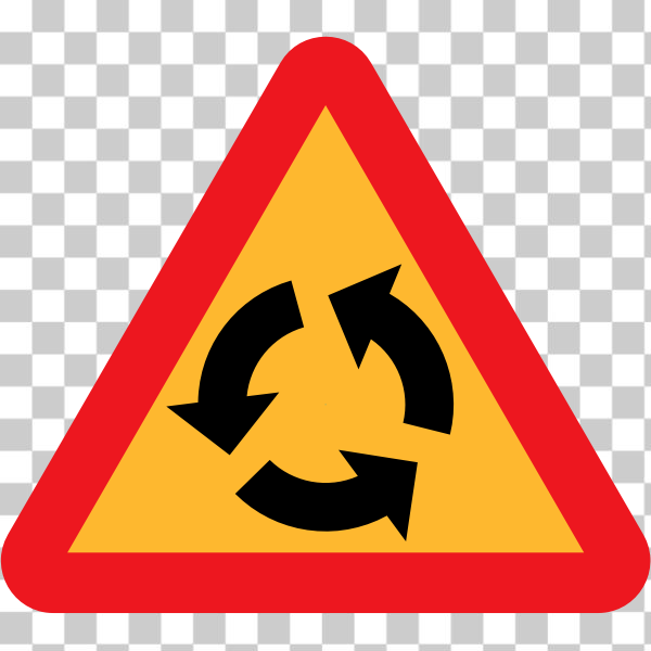 Free: SVG Vector drawing of roundabout traffic sign warning - nohat.cc