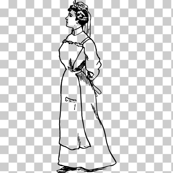 Free: SVG Vector drawing of servant lady waiting for orders - nohat.cc