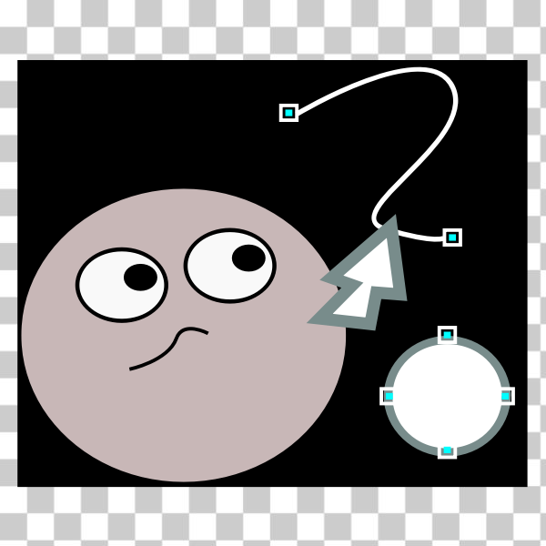 Free: SVG Vector drawing of smiley face looking up to a wire - nohat.cc