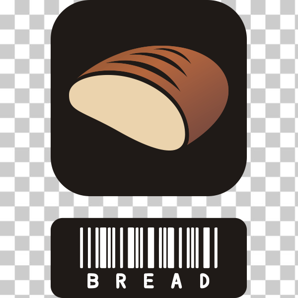 Free: SVG Vector drawing of two piece sticker for bread with barcode ...