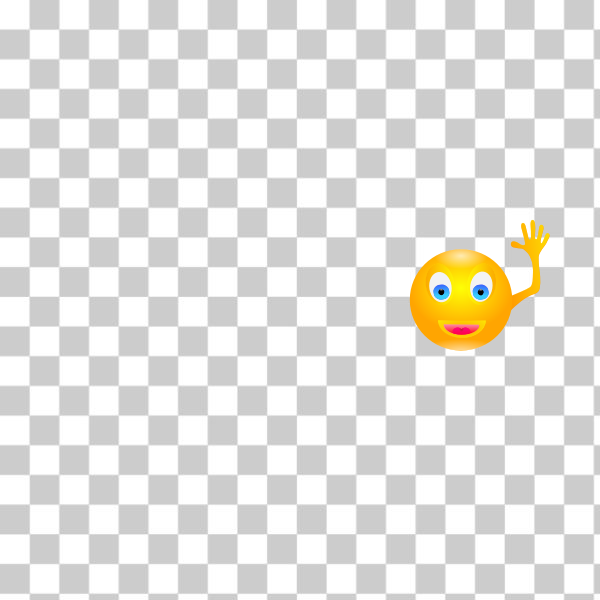 Free: SVG Vector drawing of yellow hand waving smiley - nohat.cc