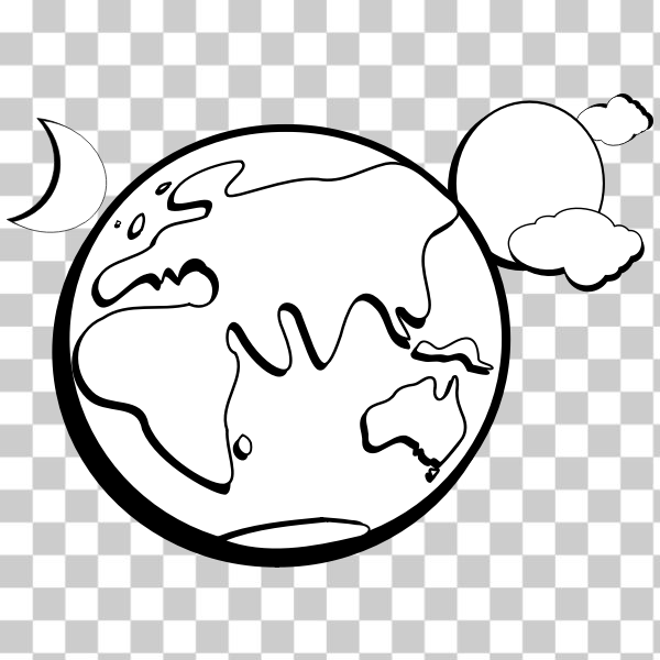 Free: SVG Vector graphics of abstract Earth drawing with surrounding ...