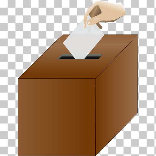 Free: SVG Vector graphics of ballot box with hand putting in a ballot ...