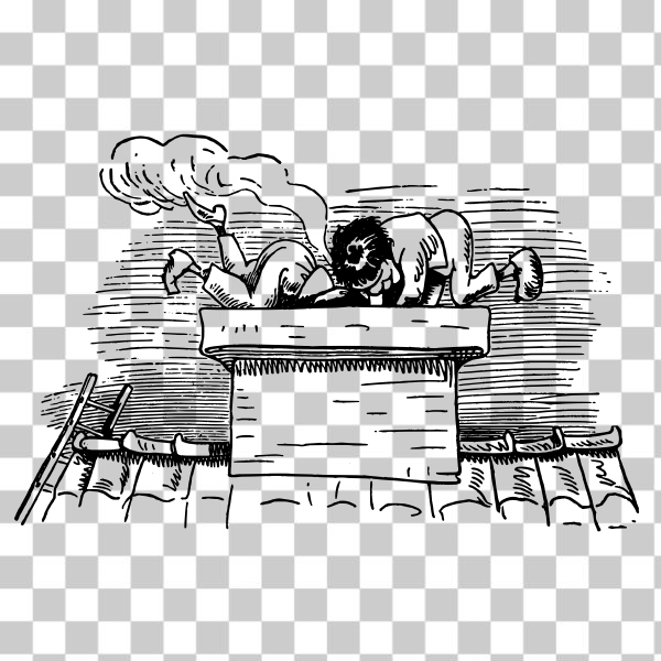 Free: SVG vector graphics of boys reaching into chimney - nohat.cc