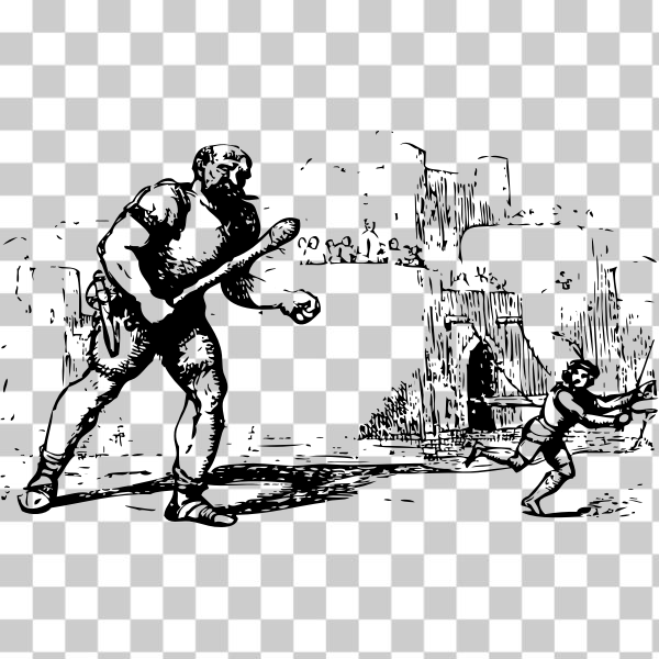 Free: SVG Vector graphics of giant chasing a man - nohat.cc