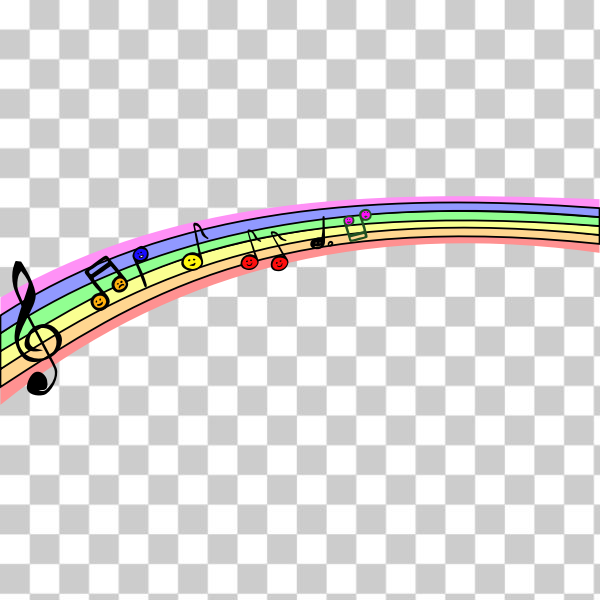 Free: SVG Vector graphics of rainbow musical notes - nohat.cc