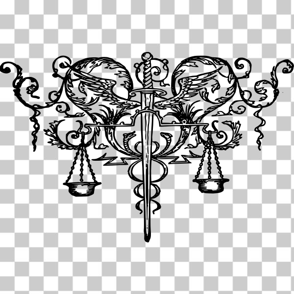 Free: SVG Vector graphics of sword themed decorative divider - nohat.cc