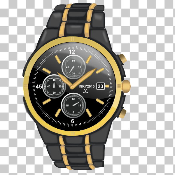Free: SVG Vector illustration of arm watch with chronograph - nohat.cc