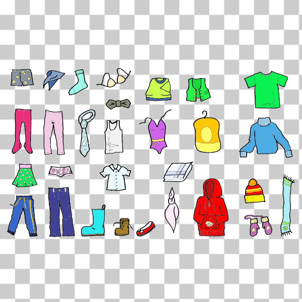Free: SVG Vector illustration of colored clothing for kids and adults ...