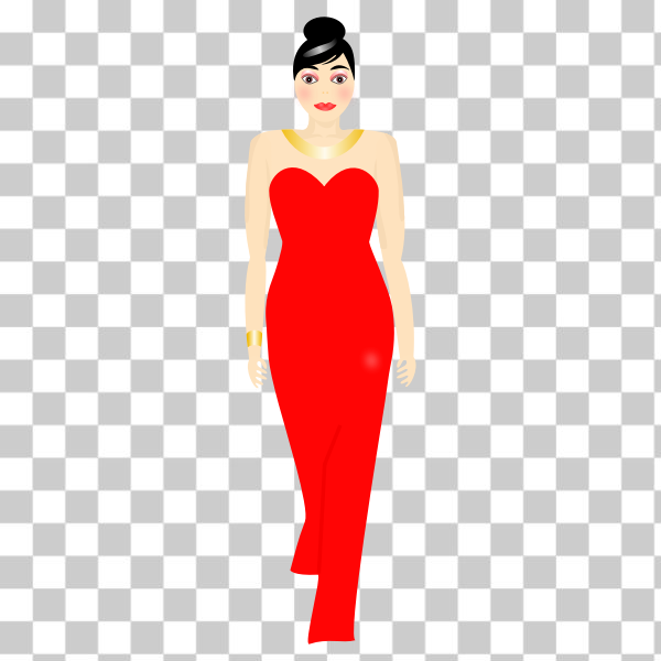 Free: SVG Vector illustration of lady in long red dress - nohat.cc