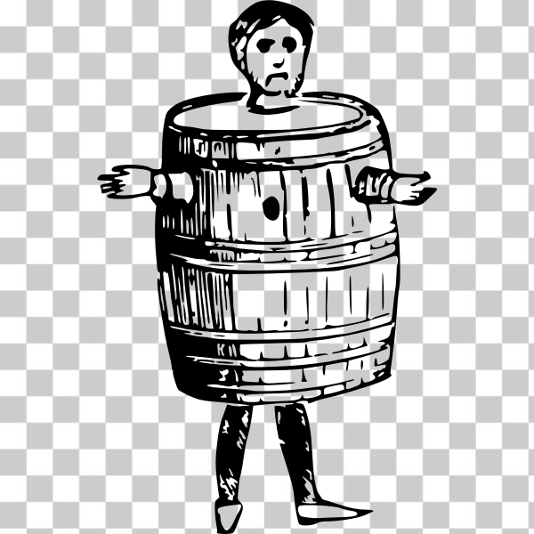 Free: SVG Vector illustration of man in a barrel standing - nohat.cc