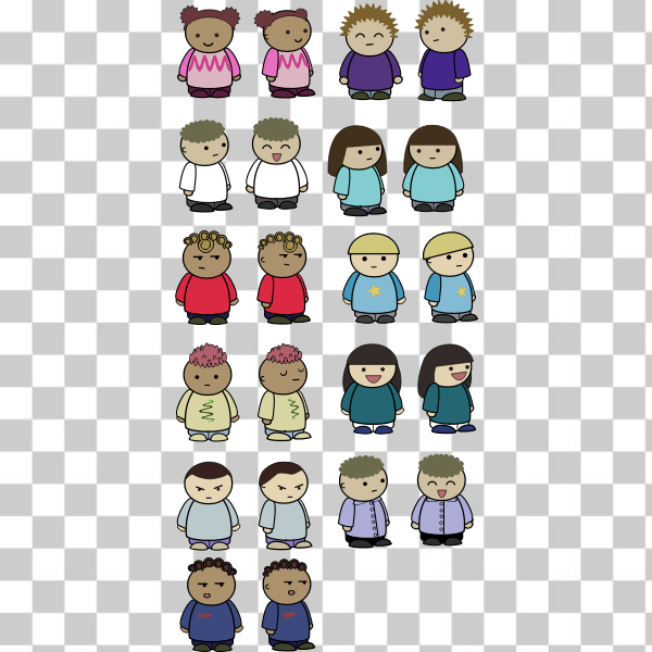 Free: SVG Vector illustration of mix and match character set - nohat.cc