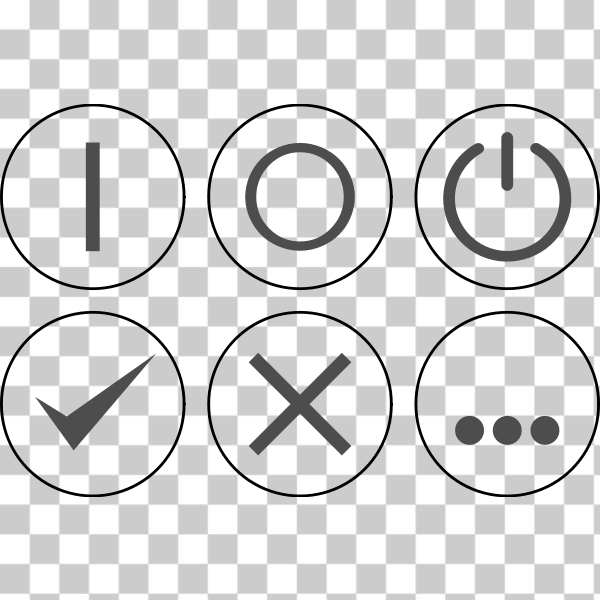 Free: SVG Vector illustration of monochrome selection of power icons ...