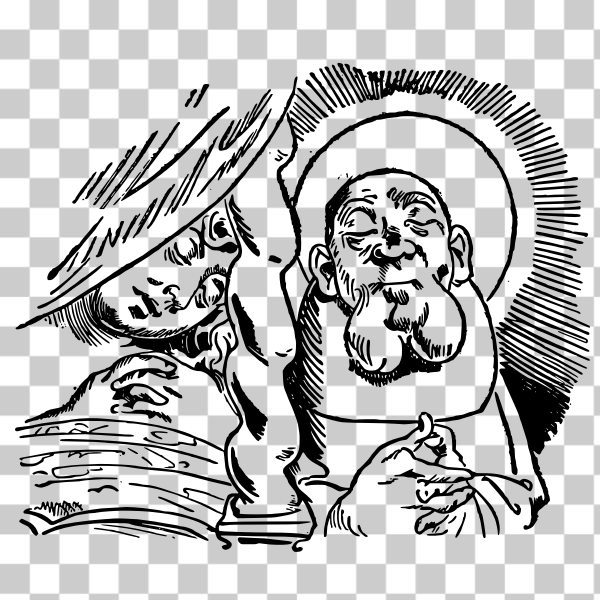 Free: SVG Vector illustration of Saint Anthony of Padua sleeping - nohat.cc