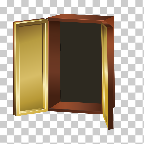 Free: SVG Vector image of brown colored cupboard open - nohat.cc