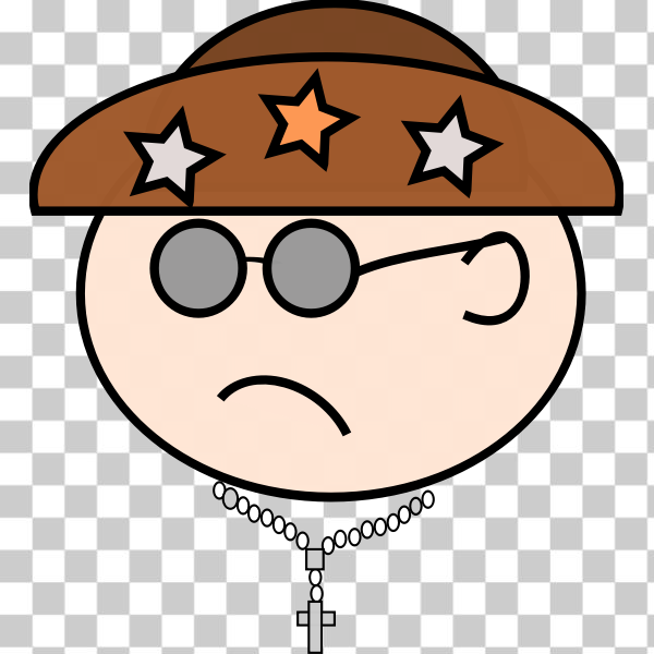 Free: SVG Vector image of cartoon character man with cross necklace ...