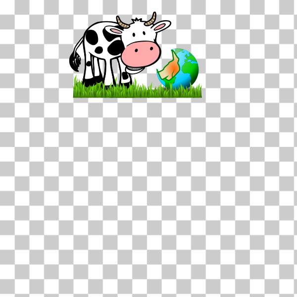 Free: SVG Vector image of cartoon cow eating Earth - nohat.cc