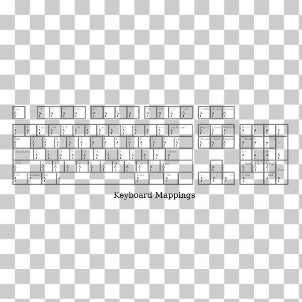 Free: SVG Vector image of full PC keyboard template for defining key ...