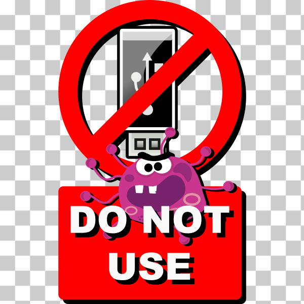 Free: SVG Vector image of funny do not USE USB stick label - nohat.cc