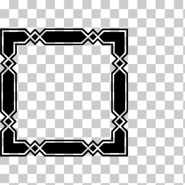 Free: SVG Vector image of geometric black and white box border - nohat.cc