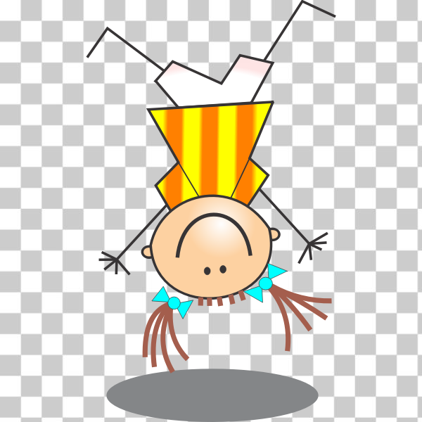 Free: SVG Vector image of girl stick figure doing handstand - nohat.cc