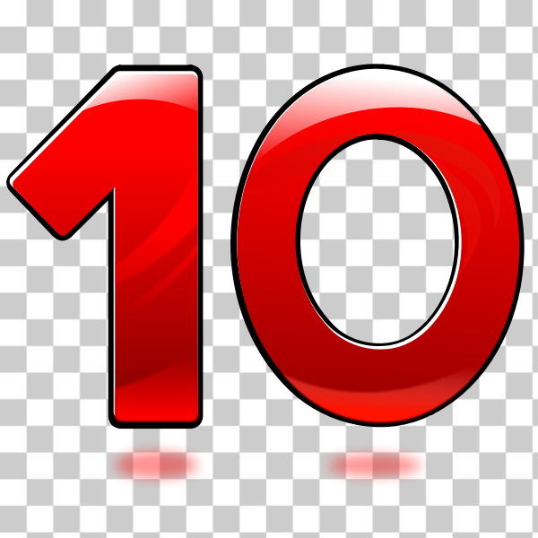 Free: SVG Vector image of glossy number ten - nohat.cc