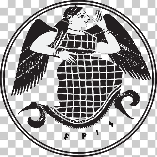 Free: SVG Vector image of goddess Eris grayscale plate - nohat.cc