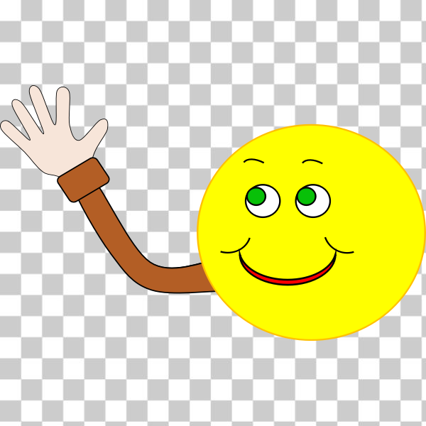 Free: SVG Vector image of happy smiley waving - nohat.cc