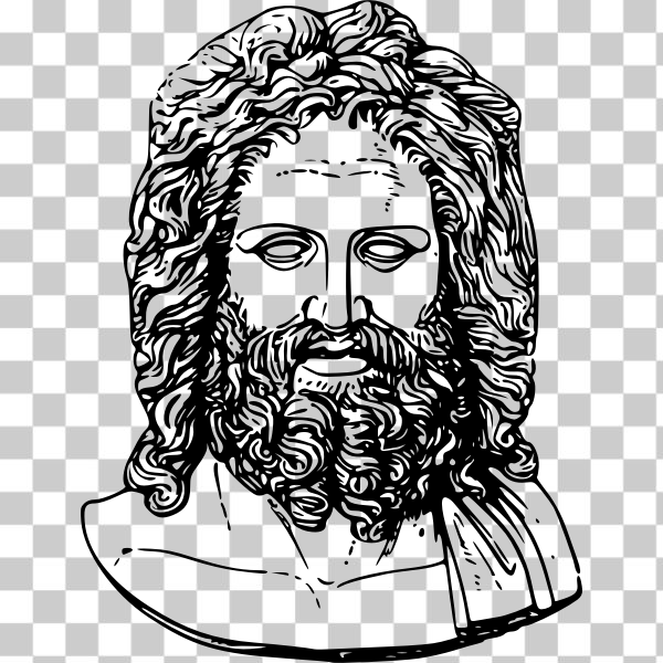 Free: SVG Vector image of head of Zeus the Greek God - nohat.cc