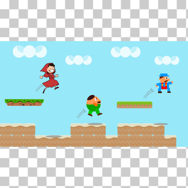 Free: SVG Vector image of jump and run video game scene in full color ...