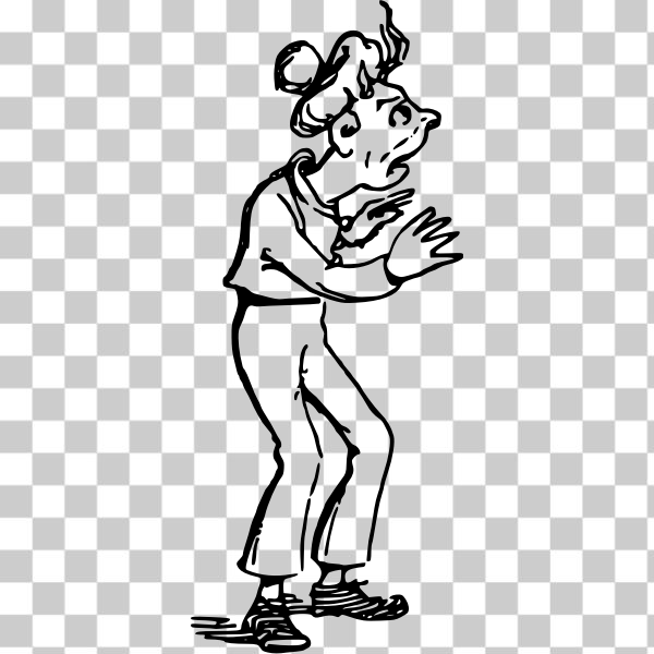 Free: SVG Vector image of scared comic character - nohat.cc