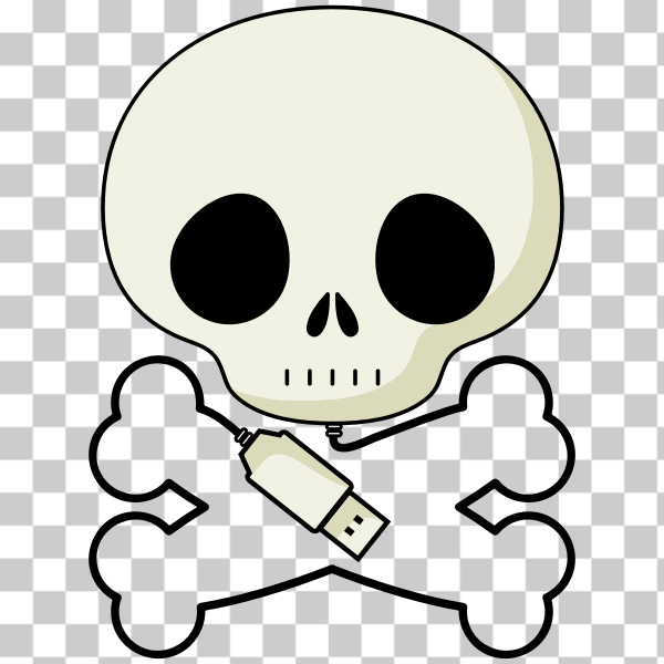 Free: SVG Vector image of skull USB cable - nohat.cc