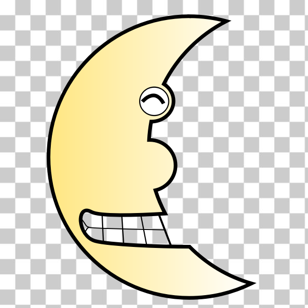 Free: SVG Vector image of smiling half moon - nohat.cc