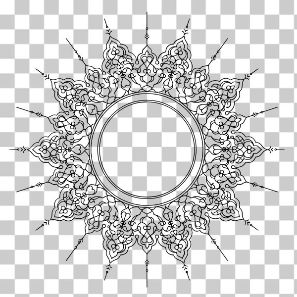 Free: SVG Vector image of thick spiky round ornamental frame - nohat.cc