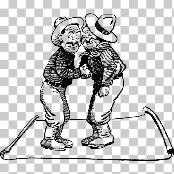 Free: SVG Vector image of two overly friendly cowboys - nohat.cc