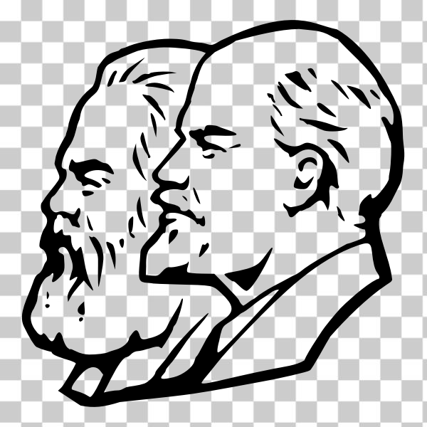 Free: SVG Vector portrait of Marx and Lenin - nohat.cc